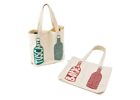 Nature Cotton Canvas Wine Bottle Bags , Reusable Vineyard 2 Bottle Wine Tote