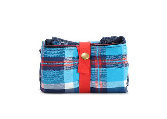 Sky Blue Canvas Foldable Tote Bag 600D / 12A Folding Shopping Bags Recyclable
