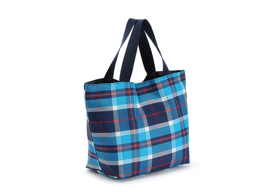 Sky Blue Canvas Foldable Tote Bag 600D / 12A Folding Shopping Bags Recyclable
