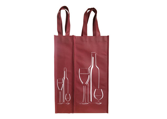Personalized Non Woven Single Bottle Wine Tote Silk Screen Environmental Friendly