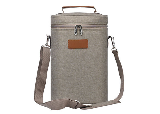 PU Thermal Insulated 2 Bottle Wine Bags Padded Two Bottle Wine Tote