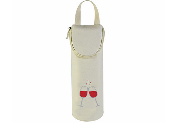 Square Oval Bottom Wine Bottle Carrier Bags With Zipper Closure Logo Custom