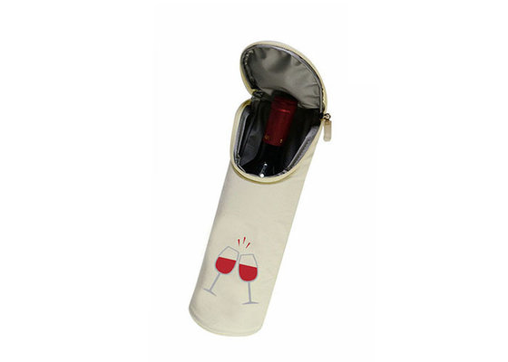 Square Oval Bottom Wine Bottle Carrier Bags With Zipper Closure Logo Custom