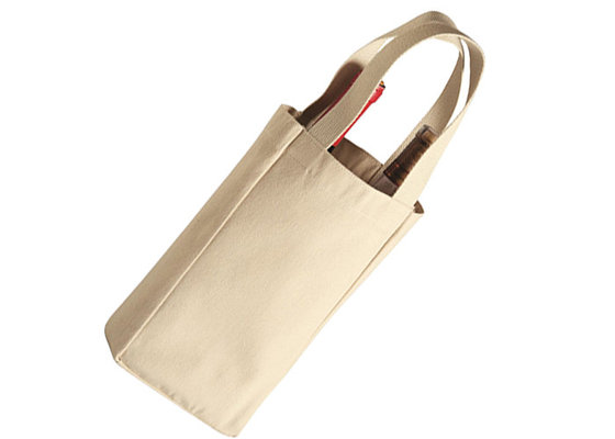 6A Cotton Personalised Wine Bottle Gift Bags Heavy Duty Plain Woven Fabric