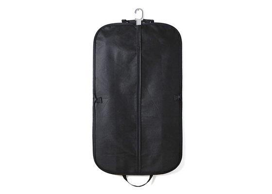Black Foldable 420D Polyester Suit Dress Bag Double Sided Printing With Zip Closure