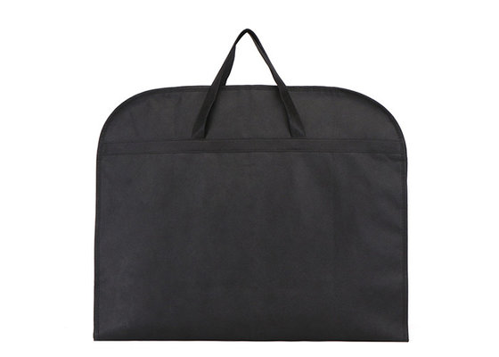 Black Foldable 420D Polyester Suit Dress Bag Double Sided Printing With Zip Closure