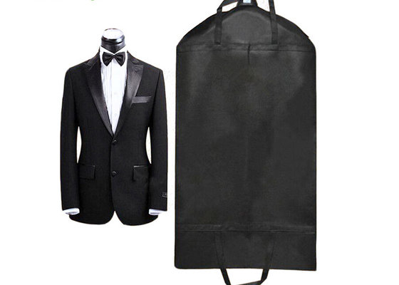 Black Shiny Laminated RPET Suit Garment Bag Mens Suit Bag Foldable Waterproof