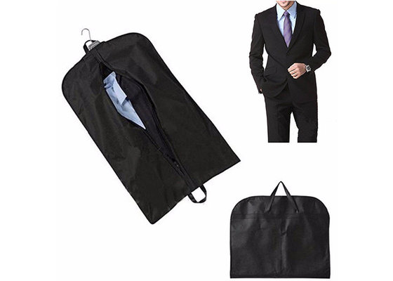 Black Shiny Laminated RPET Suit Garment Bag Mens Suit Bag Foldable Waterproof