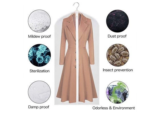White Translucent PEVA Suit Garment Bag Dustproof Dress Cover Bag 24’’ x 60’’