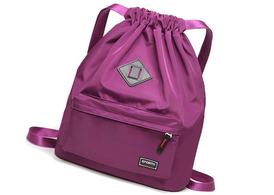 Eco Friendly Sport Nylon Drawstring Backpack Custom Cinch Bags Silk Screen Printing