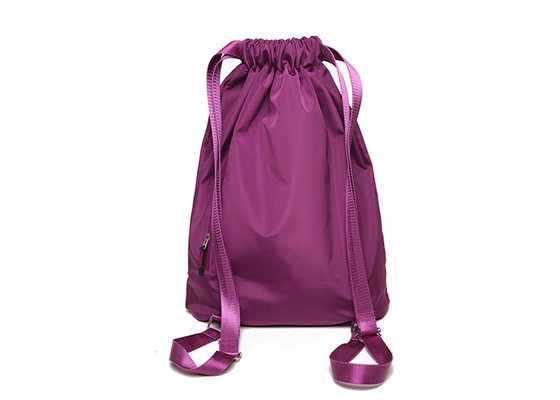 Eco Friendly Sport Nylon Drawstring Backpack Custom Cinch Bags Silk Screen Printing