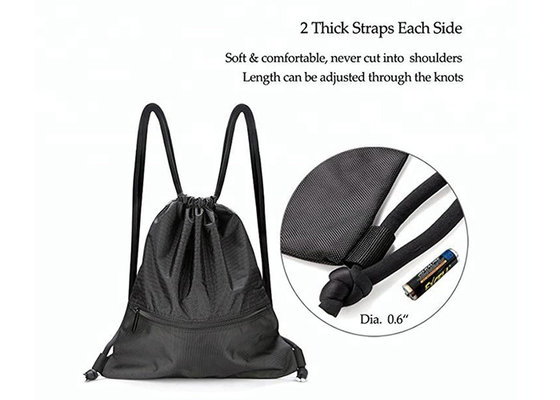 Two Layer Mesh Nylon Drawstring Sports Bag Cinch Sack Personalized Custom