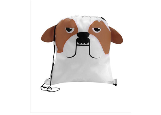 Recycle Cute Childrens Drawstring Bags Animal Shape 190T Polyester 33x40 cm