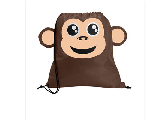 Recycle Cute Childrens Drawstring Bags Animal Shape 190T Polyester 33x40 cm