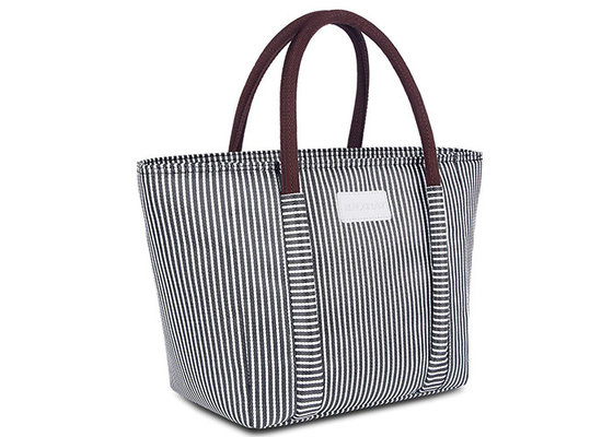 Oxford Cloth Custom Insulated Tote Bags 100% Waterproof Stylish Striped Design