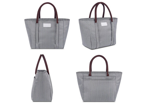 Oxford Cloth Custom Insulated Tote Bags 100% Waterproof Stylish Striped Design
