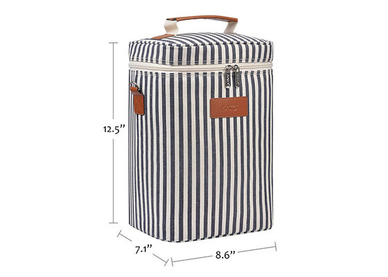 Insulated 420D Polyester Cooler Tote Bag 4 Bottle Wine Tote Adjustable Shoulder Strapes