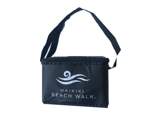 Recycle Zipper Closure 210D Cooler Tote Bag With Inside Removable Divider EPE Liner