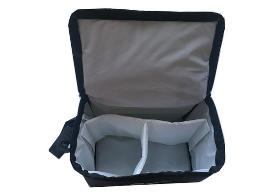 Recycle Zipper Closure 210D Cooler Tote Bag With Inside Removable Divider EPE Liner