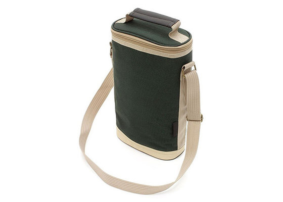 Insulated 600D Nylon Double Wine Bottle Gift Bags With A Removable Padded Divider