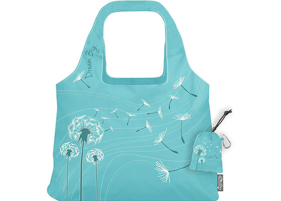 Washable 210D Nylon Foldable Tote Bags With Carabiner Clip Modern Stylish