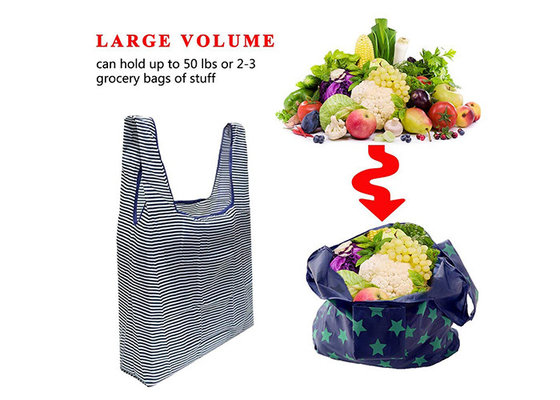 100% 210D Nylon Foldable Tote Bags Recycled With Five Different Styles