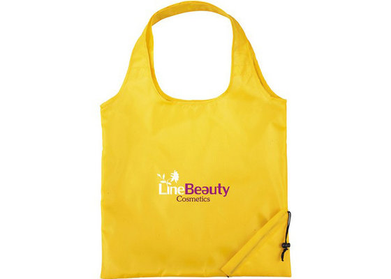 Yellow Blue Nylon Oxford Foldable Nylon Shopping Bags Eco For Grocery