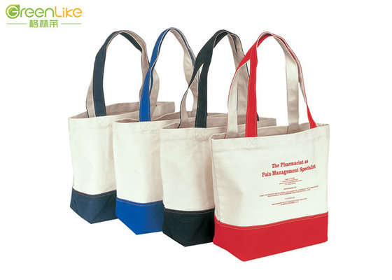 10oz Customized Logo Canvas Shopping Bags 100% Cotton Silk Screen Printing