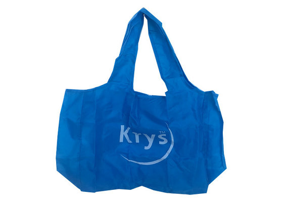 Blue Large Capacity Foldable Cloth Shopping Bags With Botton Closure