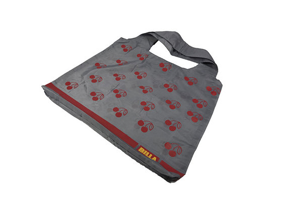 50*40cm Gray Botton Folding Tote Bag Customized With Red Cherry Pattern