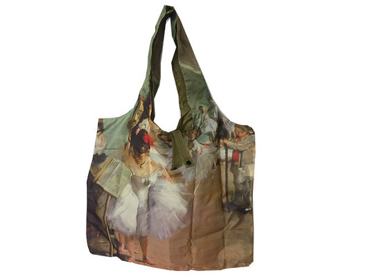 Full Color Chartiblle Folding Tote Bag 190T Polyester Bag With Top Zipper Closure