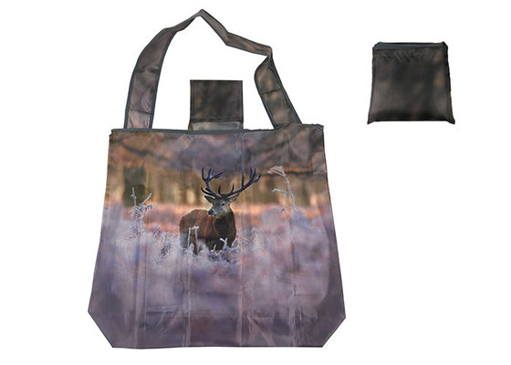 190t polyester Personalised Fold Up Shopping Bag With 50 Cm In Deep Long Handles