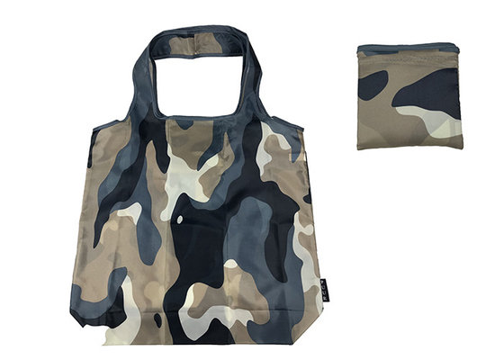 Eco Friendly Foldable Shopping Bag In Pouch Heat Transfer Printing And Logo Tag