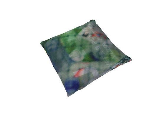 Personalized Eco Recycled Folding Tote Bag Green Color With Single Long Handles