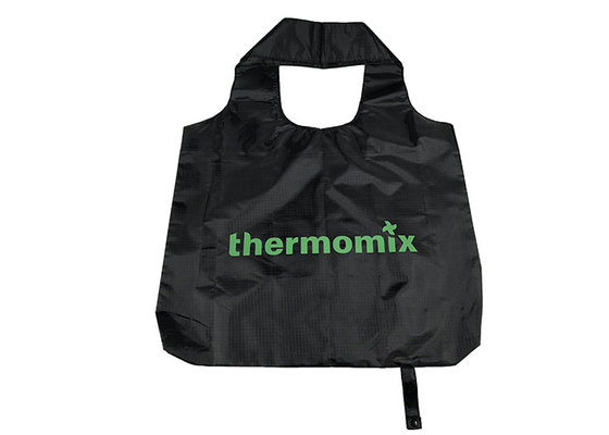 Logo Printing Folding Tote Bag Botton Closure 210D Nylon Oxford Polyester Material