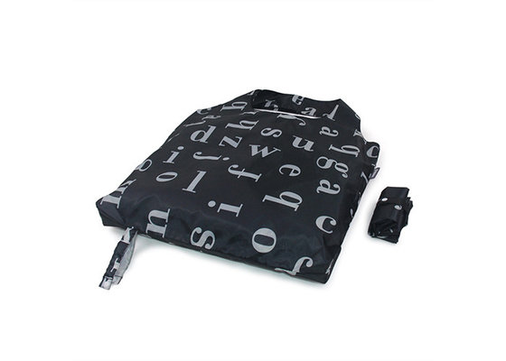 Reusable Shopping Folding Tote Bag With Logos , Supermarket Folding Bag Into Pouch