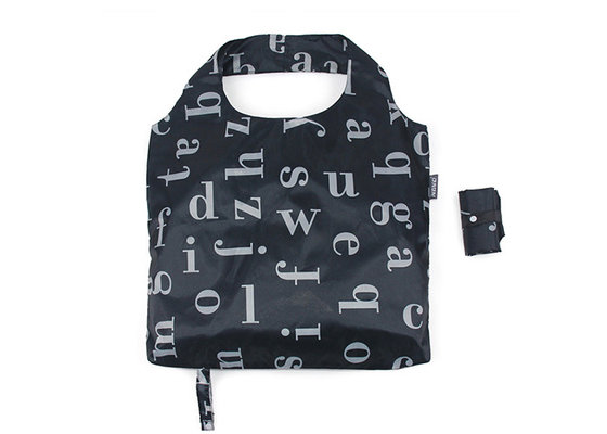 Reusable Shopping Folding Tote Bag With Logos , Supermarket Folding Bag Into Pouch