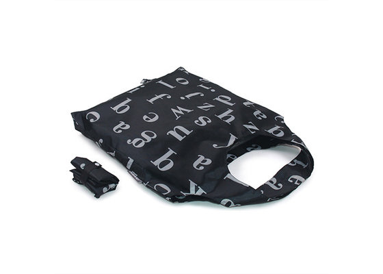 Reusable Shopping Folding Tote Bag With Logos , Supermarket Folding Bag Into Pouch