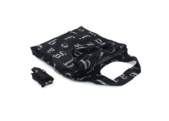 Reusable Shopping Folding Tote Bag With Logos , Supermarket Folding Bag Into Pouch