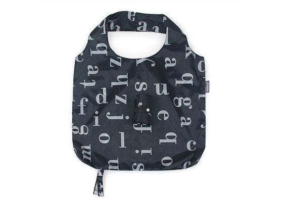 Reusable Shopping Folding Tote Bag With Logos , Supermarket Folding Bag Into Pouch