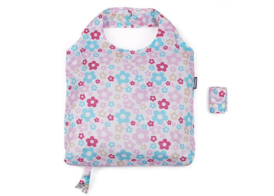 Reusable Button Hanger Design Folding Tote Bag Giveaway Foldable Polyester Bag