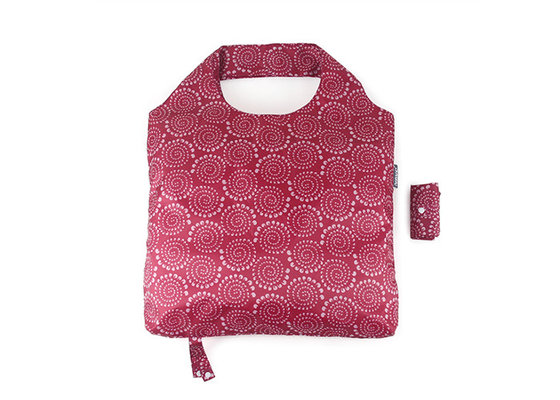 Heavy Duty Reusable Grocery Folding Tote Bag Red Full Printing Flowers Custom Print
