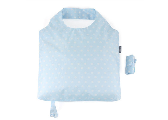 Light Blue Folding Tote Bag Dot Sublimation Printing Double - Stiching