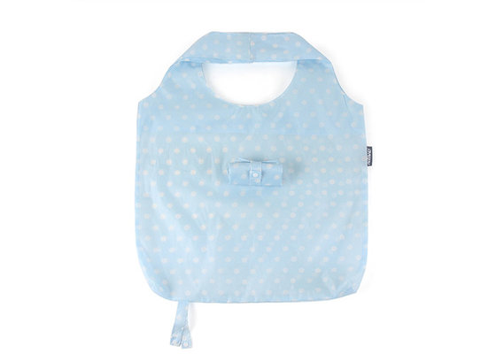 Light Blue Folding Tote Bag Dot Sublimation Printing Double - Stiching