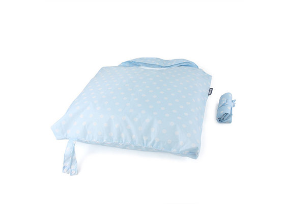 Light Blue Folding Tote Bag Dot Sublimation Printing Double - Stiching