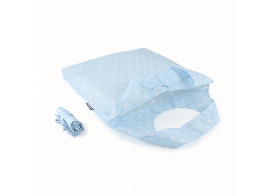 Light Blue Folding Tote Bag Dot Sublimation Printing Double - Stiching