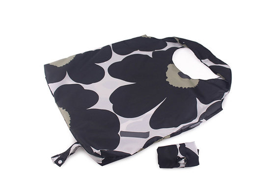 Large Reusable 210d Polyester Folding Shopping Bags Big Flowers Full Printing