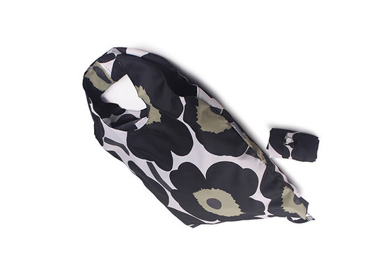 Large Reusable 210d Polyester Folding Shopping Bags Big Flowers Full Printing