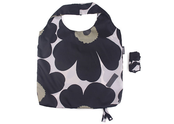 Large Reusable 210d Polyester Folding Shopping Bags Big Flowers Full Printing
