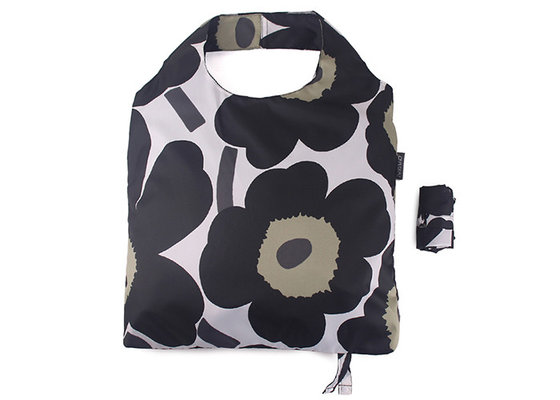 Large Reusable 210d Polyester Folding Shopping Bags Big Flowers Full Printing